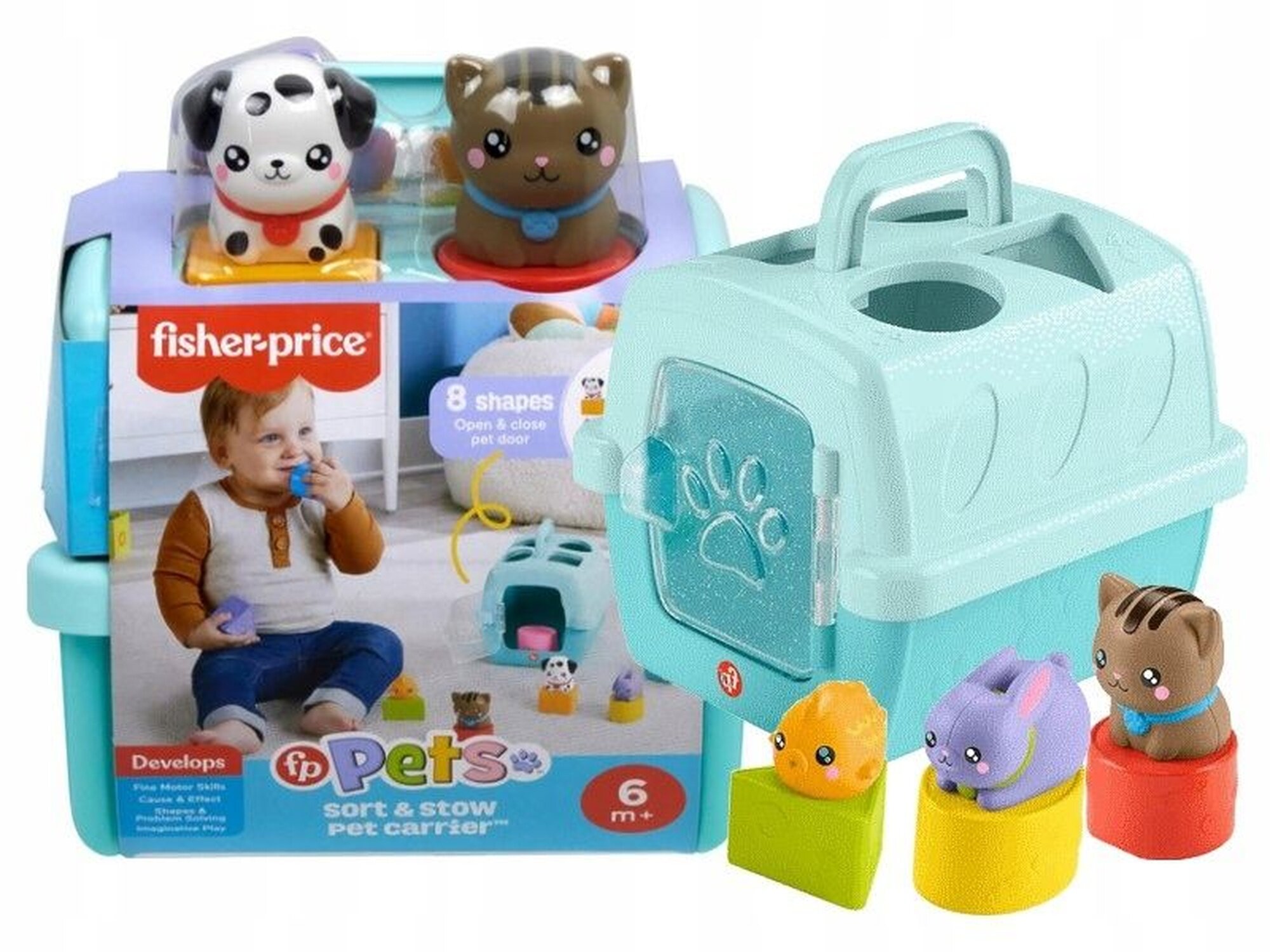 Сортер Fisher-Price - Игрушка-сортировщик с кубиками-транспортерами животные - Фишер Прайс HTW93