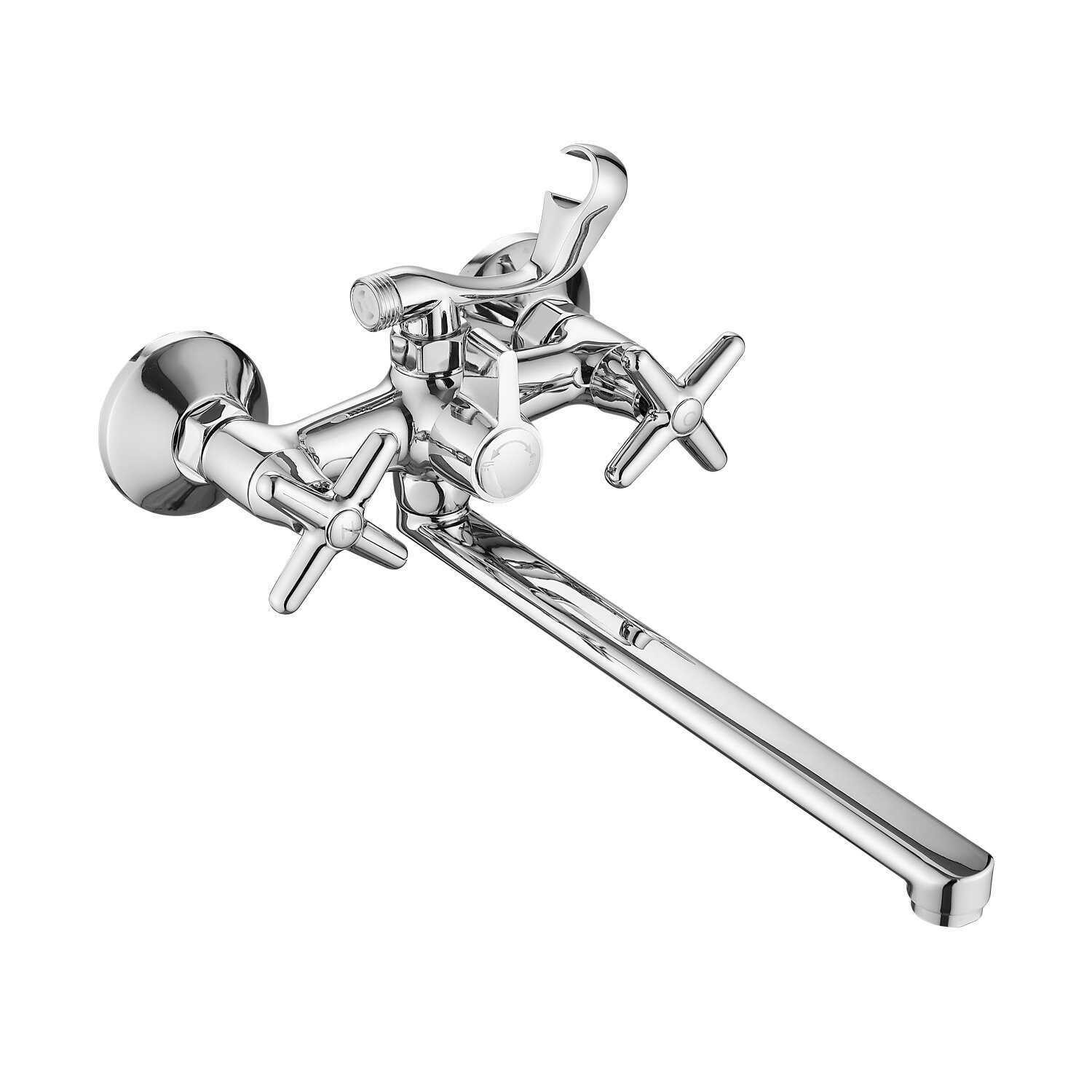 Смеситель Splenka S80.22, для ванны и душа, латунь, встраиваемый, поворотный излив