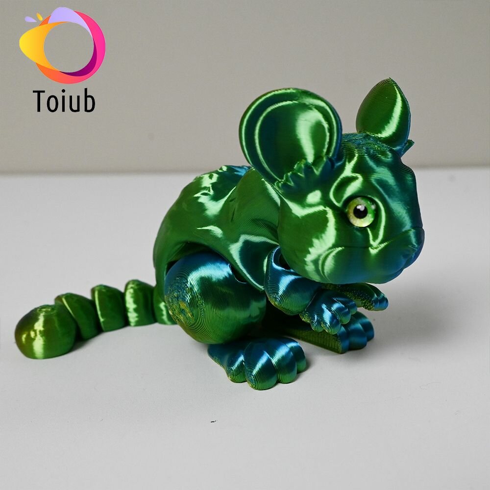 Шарнирная модель хомячка, напечатанная на 3D-принтере, Зеленый, 1 шт