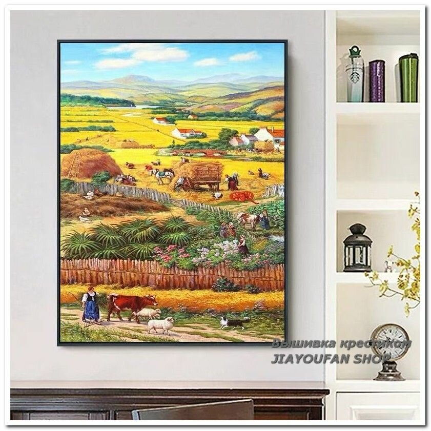 Набор для вышивания крестом, 14 Канiteй (14CT), канва 50x60 см, готовая вышивка 40x50 см
