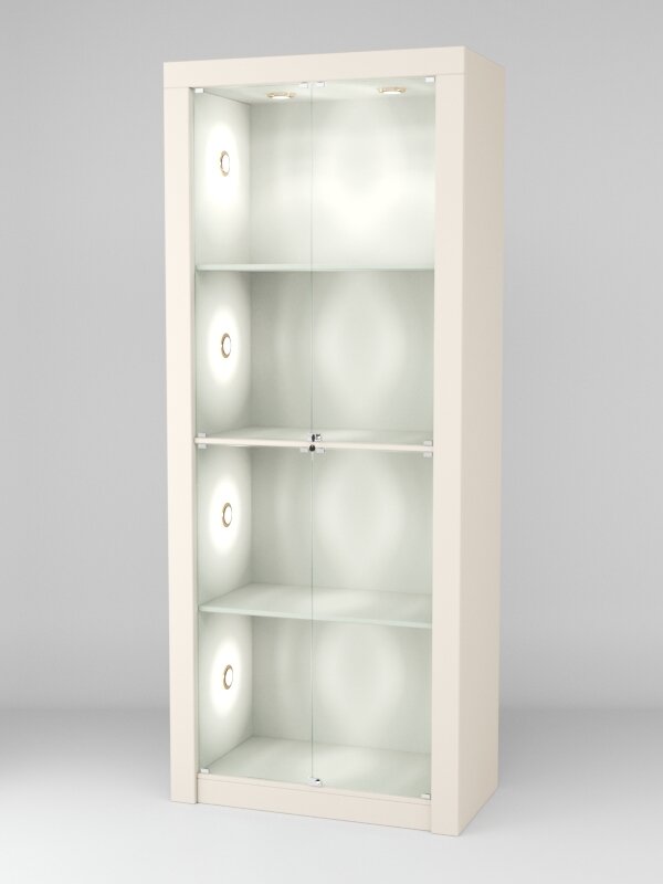 Витрина для бутылок "афродита" №4-1 (закрытая, задняя стенка - ДВП), Крем Вайс