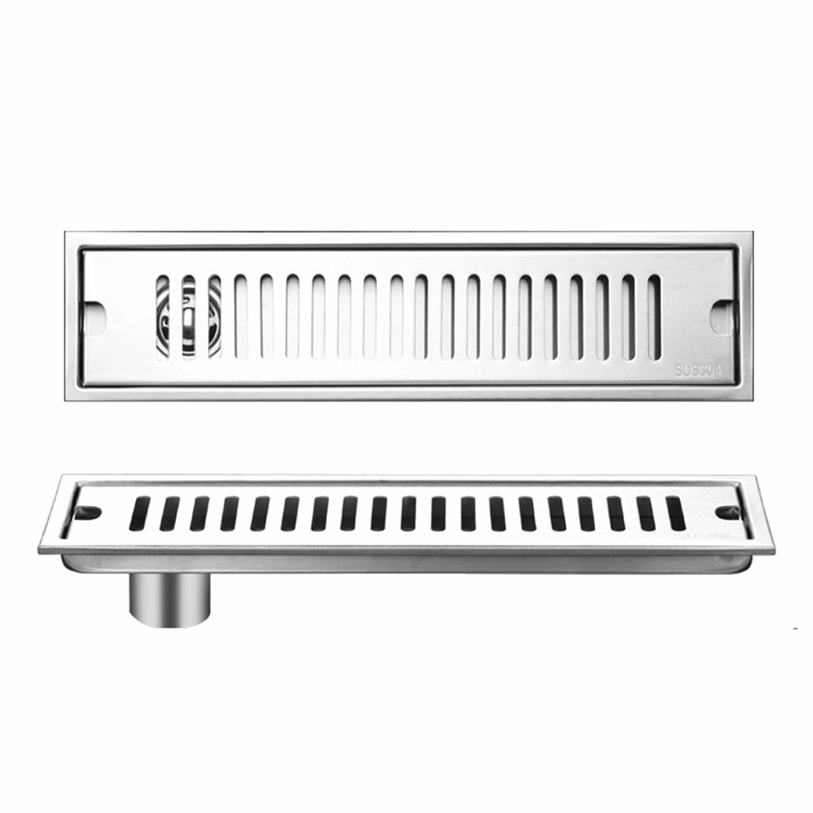 Слив для душа в ванной комнате длиной 40 см с длинным дезодорантом из нержавеющей стали. Съемный слив в полу для использования в гостиницах и дома, боковой слив для простоты обслуживания.