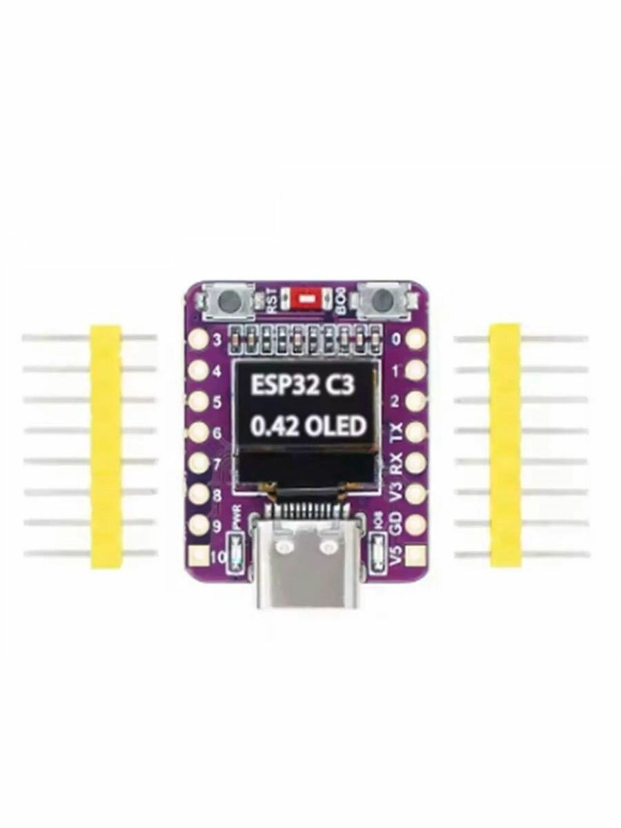 Плата разработки ESP32-C3 OLED с 0,42-дюймовым OLED-модулем, керамической антенной, сверхминиатюрной платой разработки ESP32, Wi-Fi, Bluetooth
