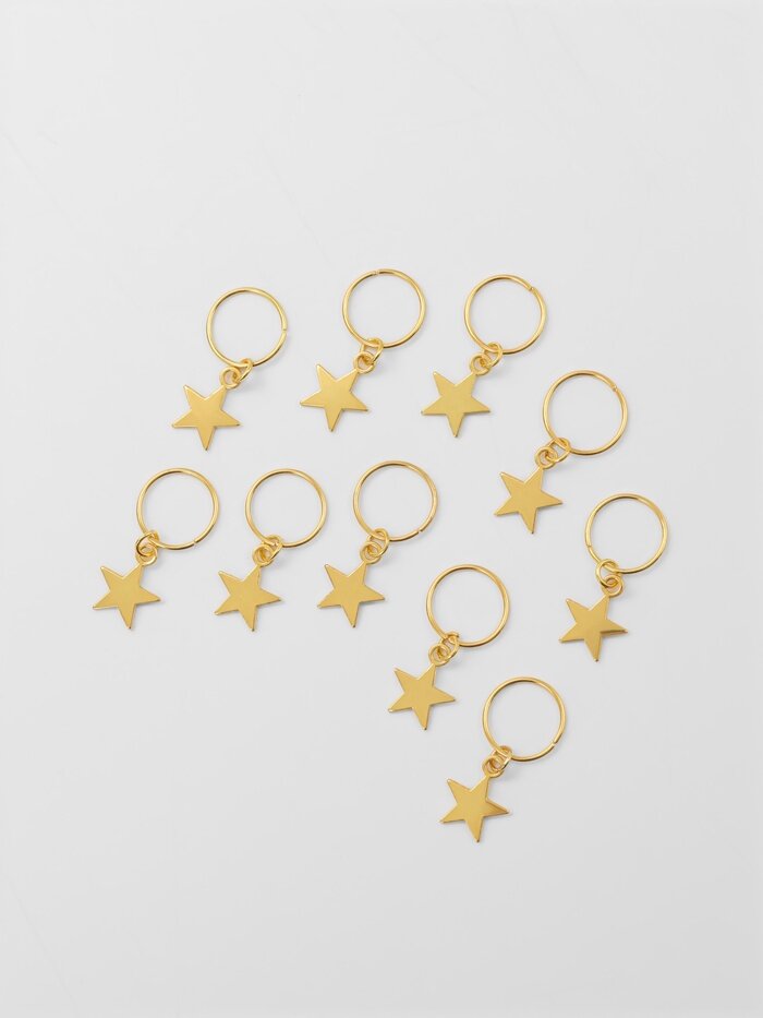 Пирсинг для волос «Звезда», 2.8×1.3 см, 10 шт, цвет золотистый