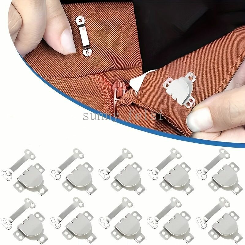 10 металлических невидимых крючков и пряжек для брюк, брючин и юбок-регулируемые швейные принадлежности