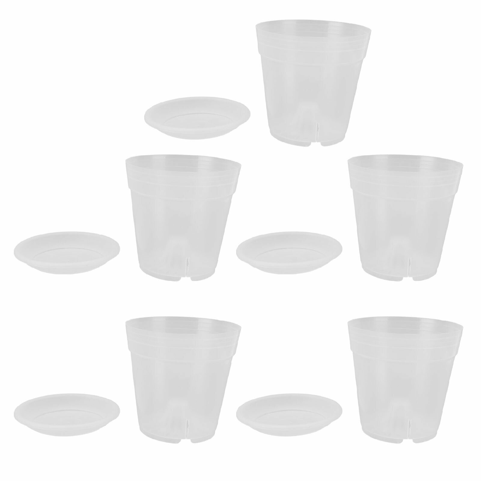 Прозрачные горшки для орхидей с отверстиями 140 мм (5,5 дюймов), пластиковые горшки для растений, набор для домашнего сада, оптимальный дренаж, поддоны для пересадки в комплекте