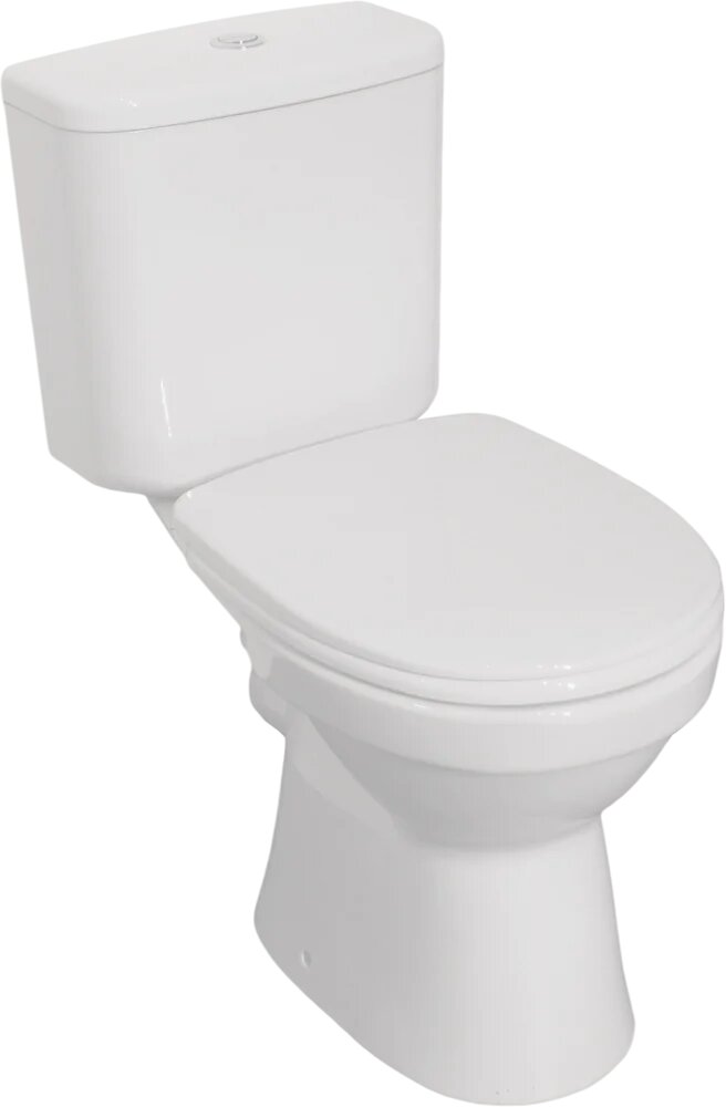 Унитаз-компакт напольный Norm Fit 9844B099-7200 с микролифтом, фарфоровый, белый, глянцевый, овальный, с нижним подводом, сиденье для унитаза в комплекте