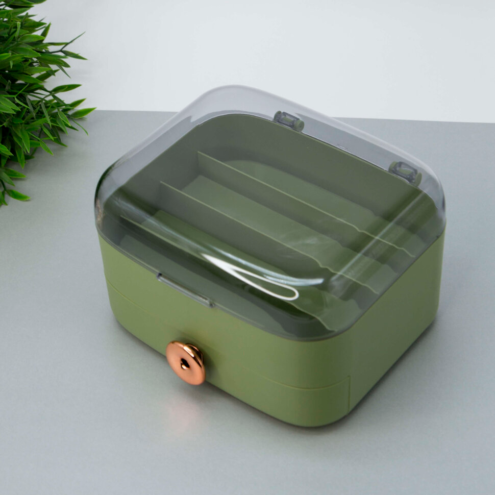 Бокс для косметики ILikeGift Beauty, зелёный