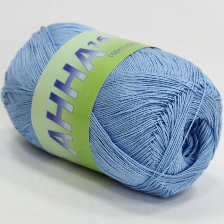 300г Хлопок для вязания крючком Seam Анна 16 - 333 светло-голубой (3мотка х 100г)
