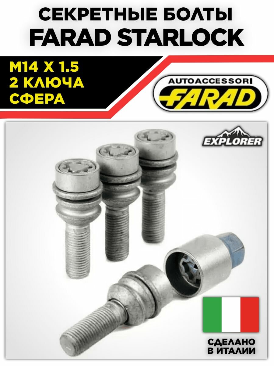 Секретные болты Farad Starlock для Genesis G80 2020-н. в. Арт. VN536RSR14/2