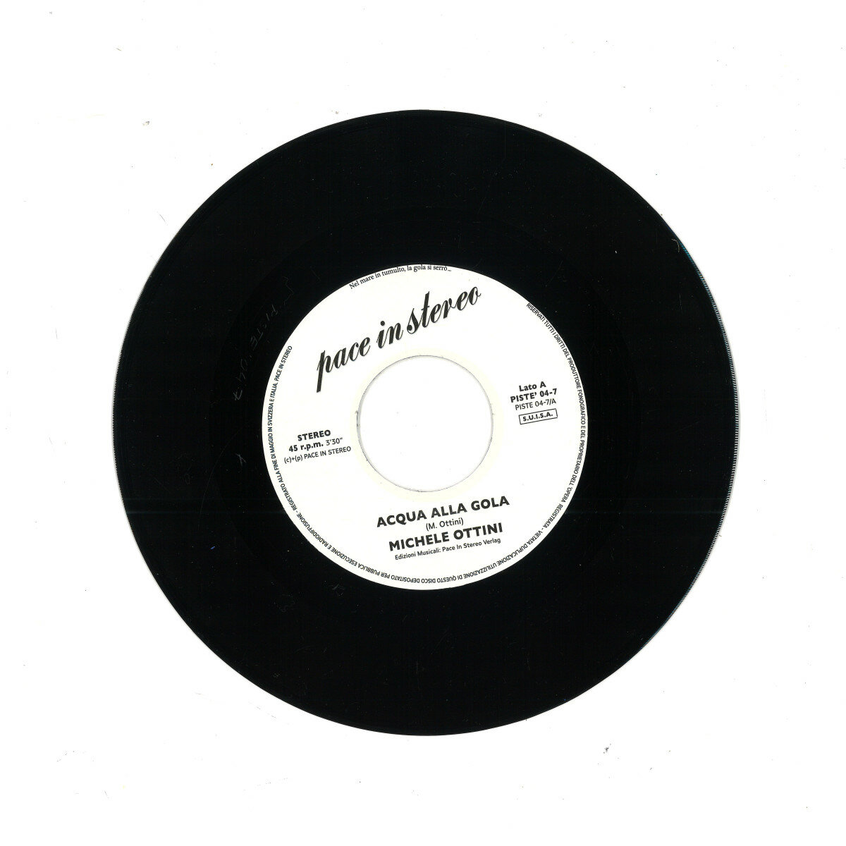 Пластинка Michele Ottini - ACQUA ALLA GOLA