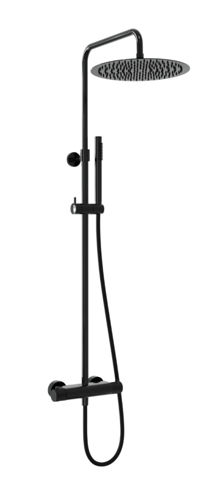Душевая система MILLEAU Tissage ML8075BK. DT-GB (Cool touch) без излива, Черный глянец