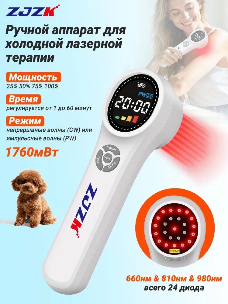 Холодная лазерная терапия мощностью 1760 мВт для облегчения боли в коленях и спине, низкоинтенсивный лазерный аппарат