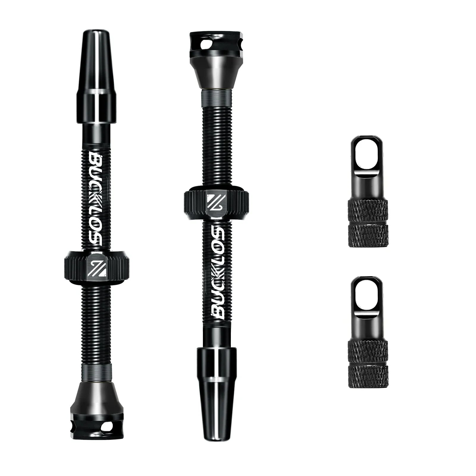BUCKLOS Бескамерные клапаны для велосипедов 2 шт. BLACK-55MM