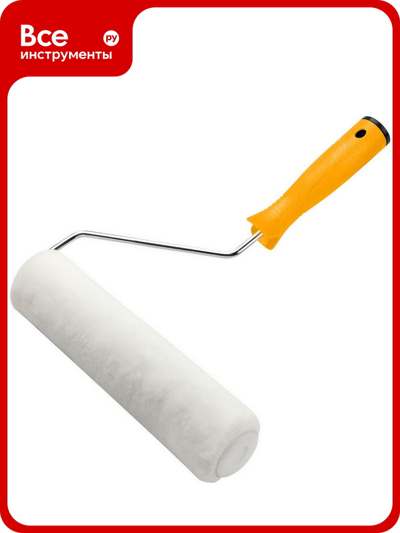 Валик малярный TOLSEN каркасный с ручкой, 225 мм, ворс 7 мм, полиакрил, 225 мм