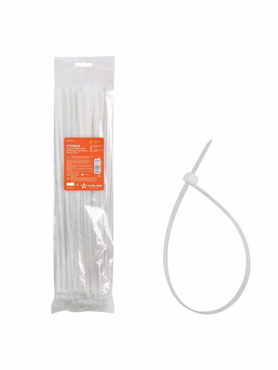 Стяжки (хомуты) кабельные 4,8x400 мм, 100 шт. AIRLINE ACTN14