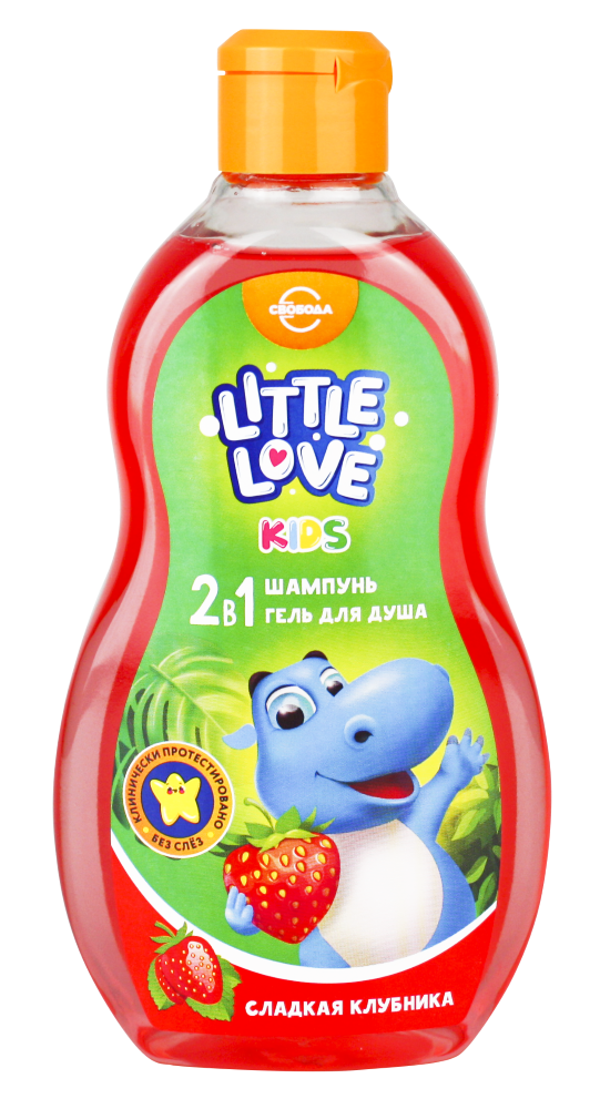 Little love шампунь+гель для душа 2 в 1 детский сладкая клубника 400 мл