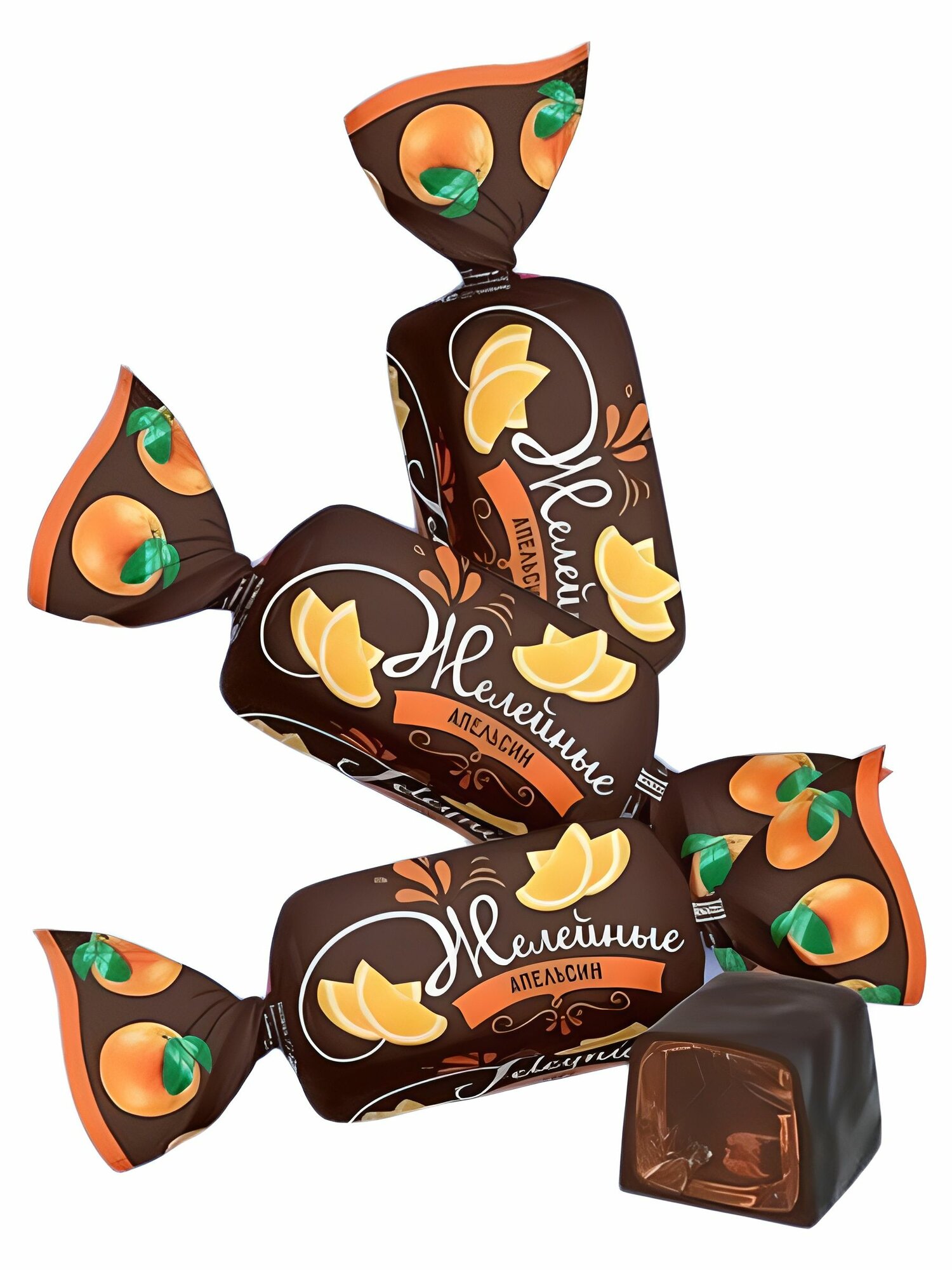 Конфеты желейные "Апельсин" в темной шоколадной глазури , 500 г