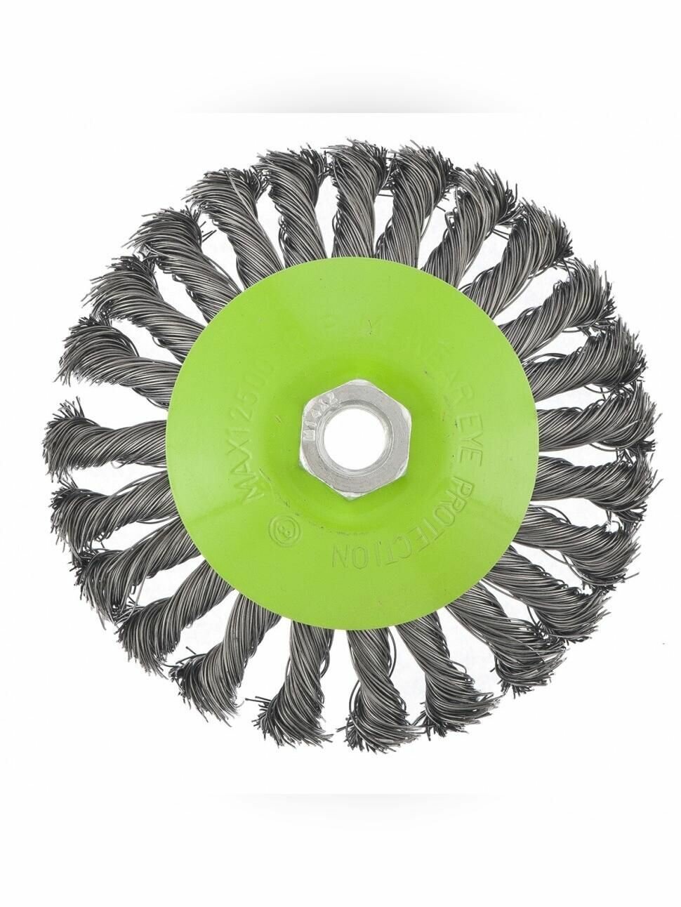 Щетка для УШМ, 125 мм, М14, "тарелка", крученая металлическая проволока Сибртех 746117