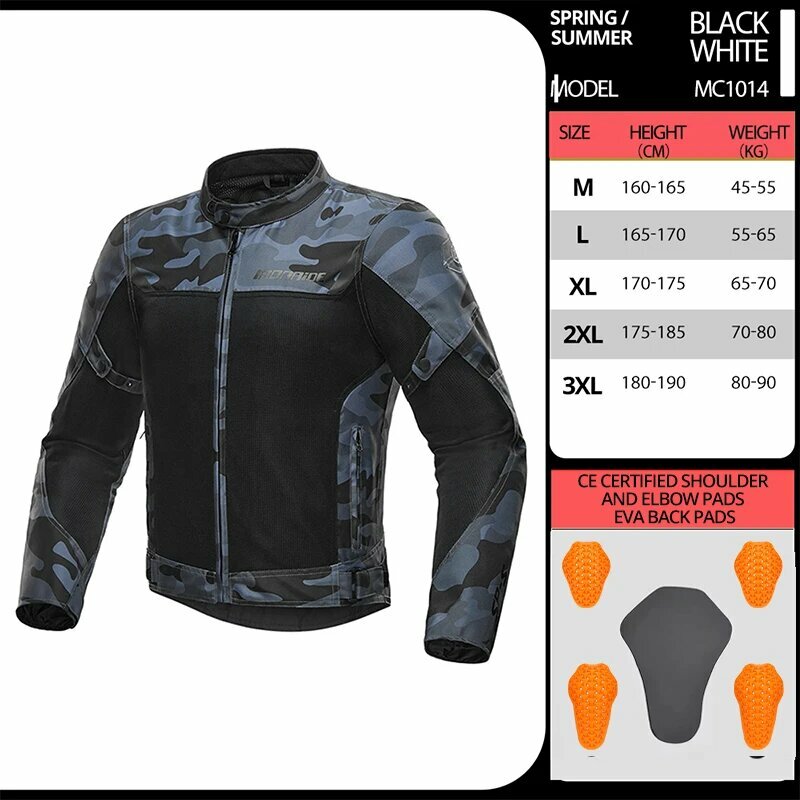 Мотоциклетная куртка, дышащая летняя мужская куртка с защитой от падения, мотозащитное снаряжение, одежда для езды на мотоцикле, мотокуртка M, MC-1017-CE Blue