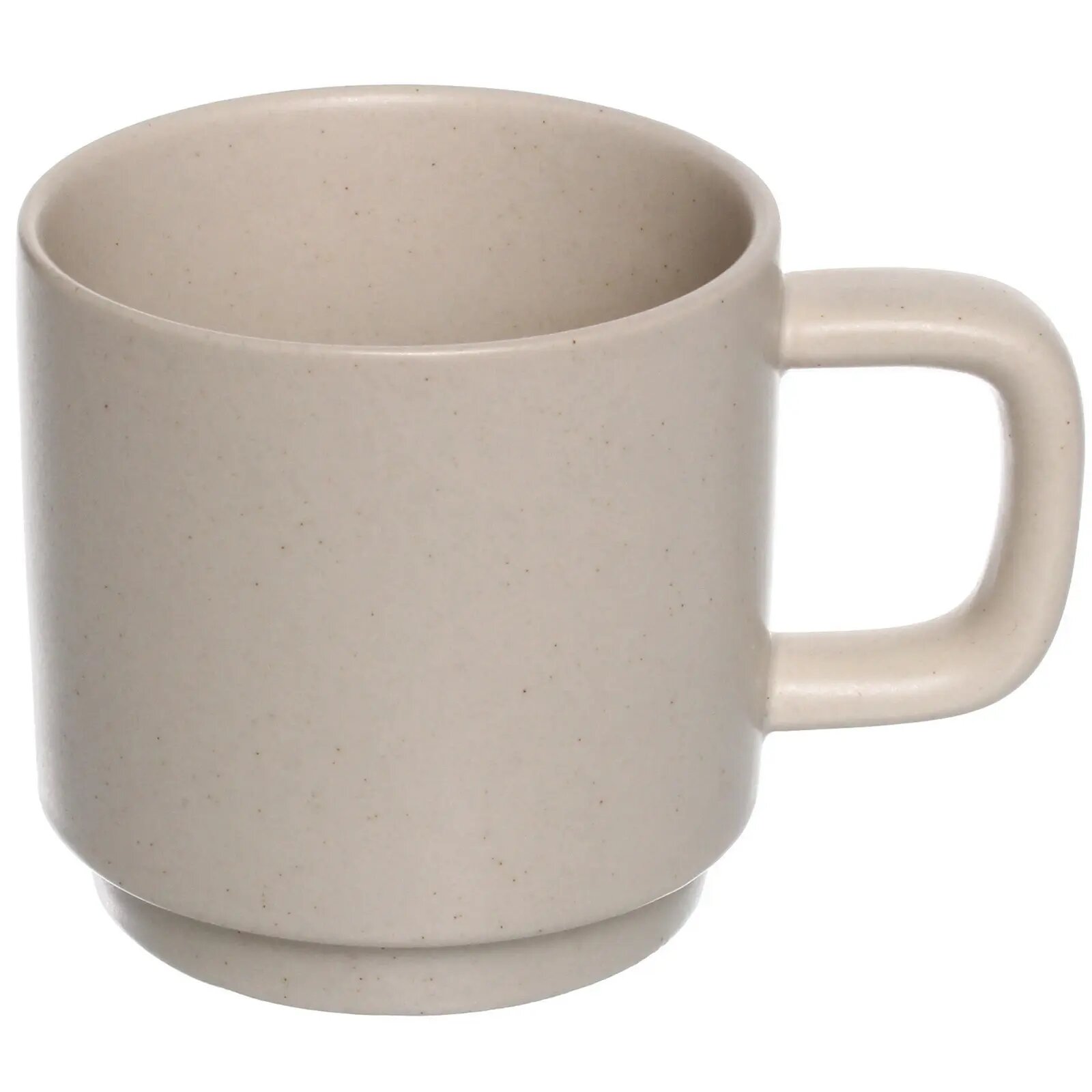 Кружка керамическая 280мл "Perfetto", бежевая с крапинками, удобная ручка