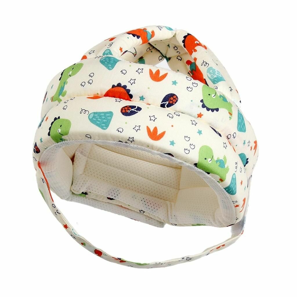 Детская защита головы от падения, оранжево-красный динозавр