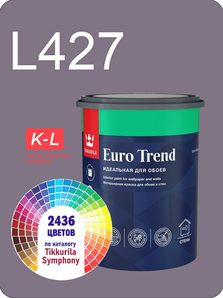 Краска для обоев Tikkurila Euro Trend 0,9л. насыщенные оттенки L427