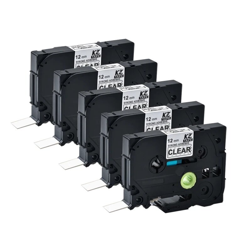 Клейкие ленты для принтеров Brother Tze-S231 KZE TAPE 12 мм, черные на белом Black on Clear