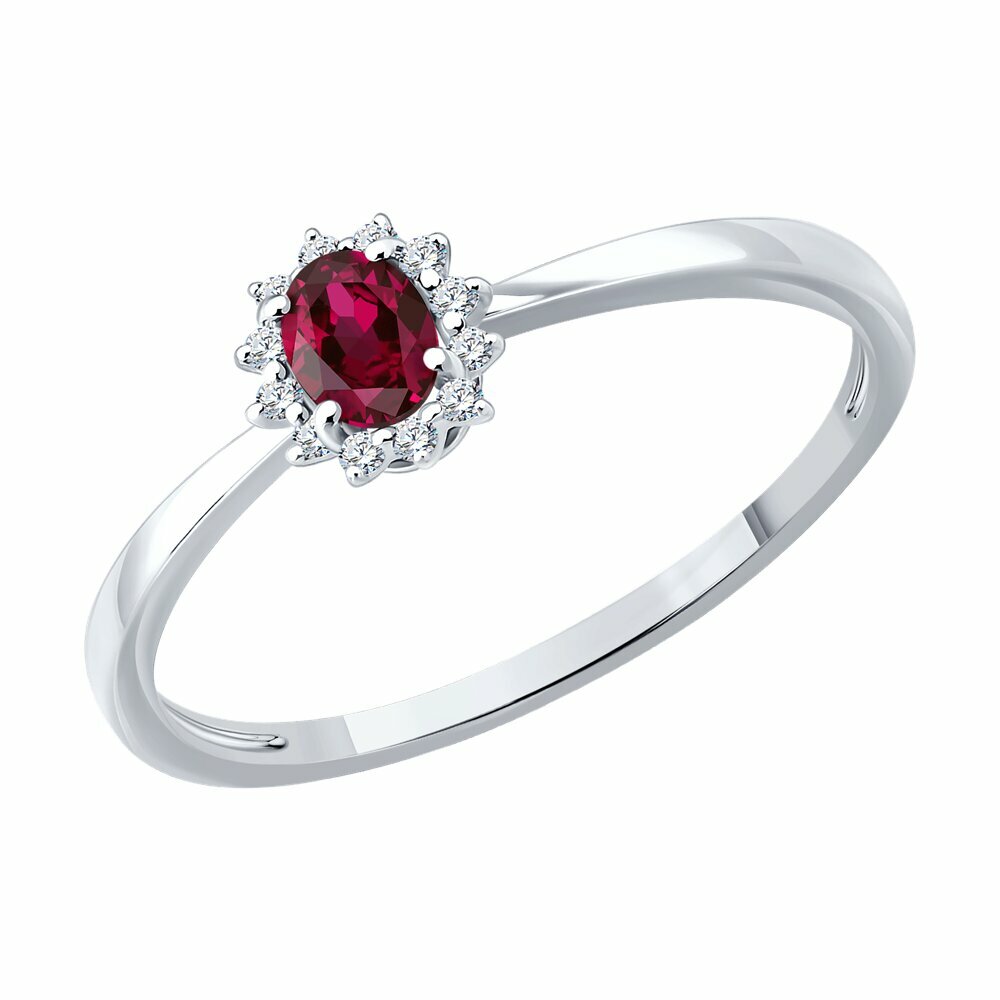 Кольцо, белое золото, 585 проба