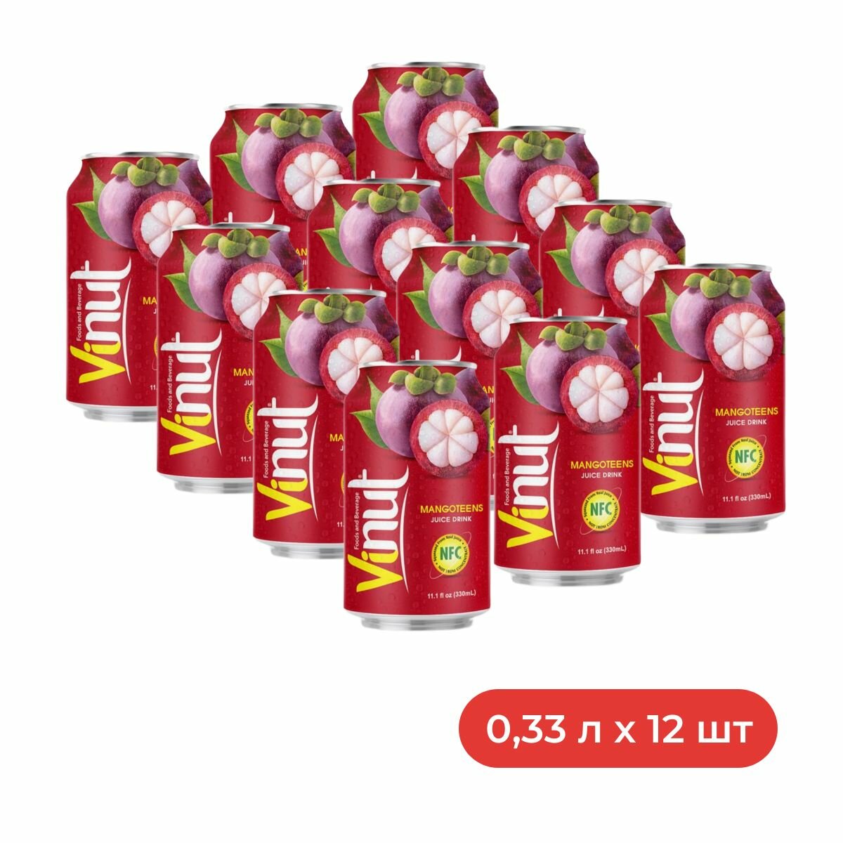 Vinut Мангустин 0,33л./12шт. Vinut Напиток сокосодержащий с кокосовым желе Вьетнам