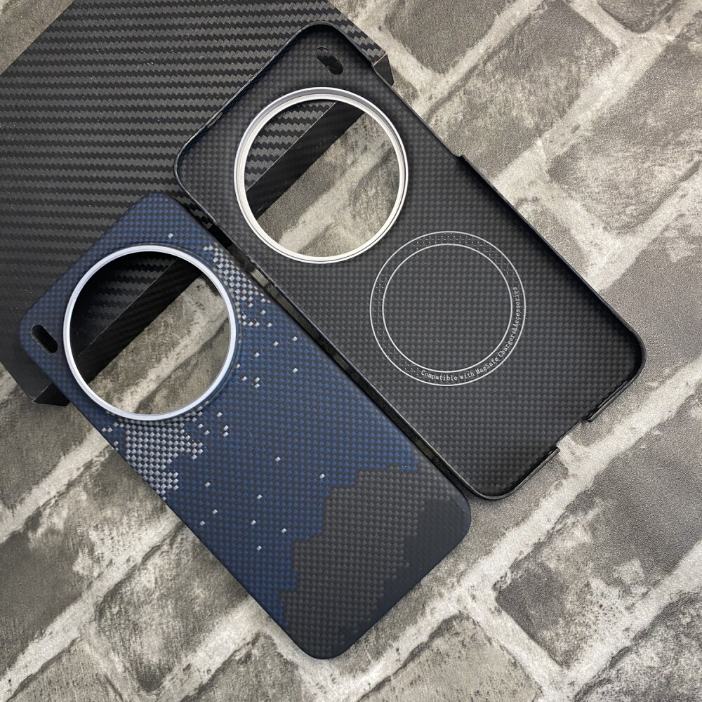 Карбоновый чехол Carbon Shield для Vivo X300 Pro Metal Frame с Magsafe Galaxy