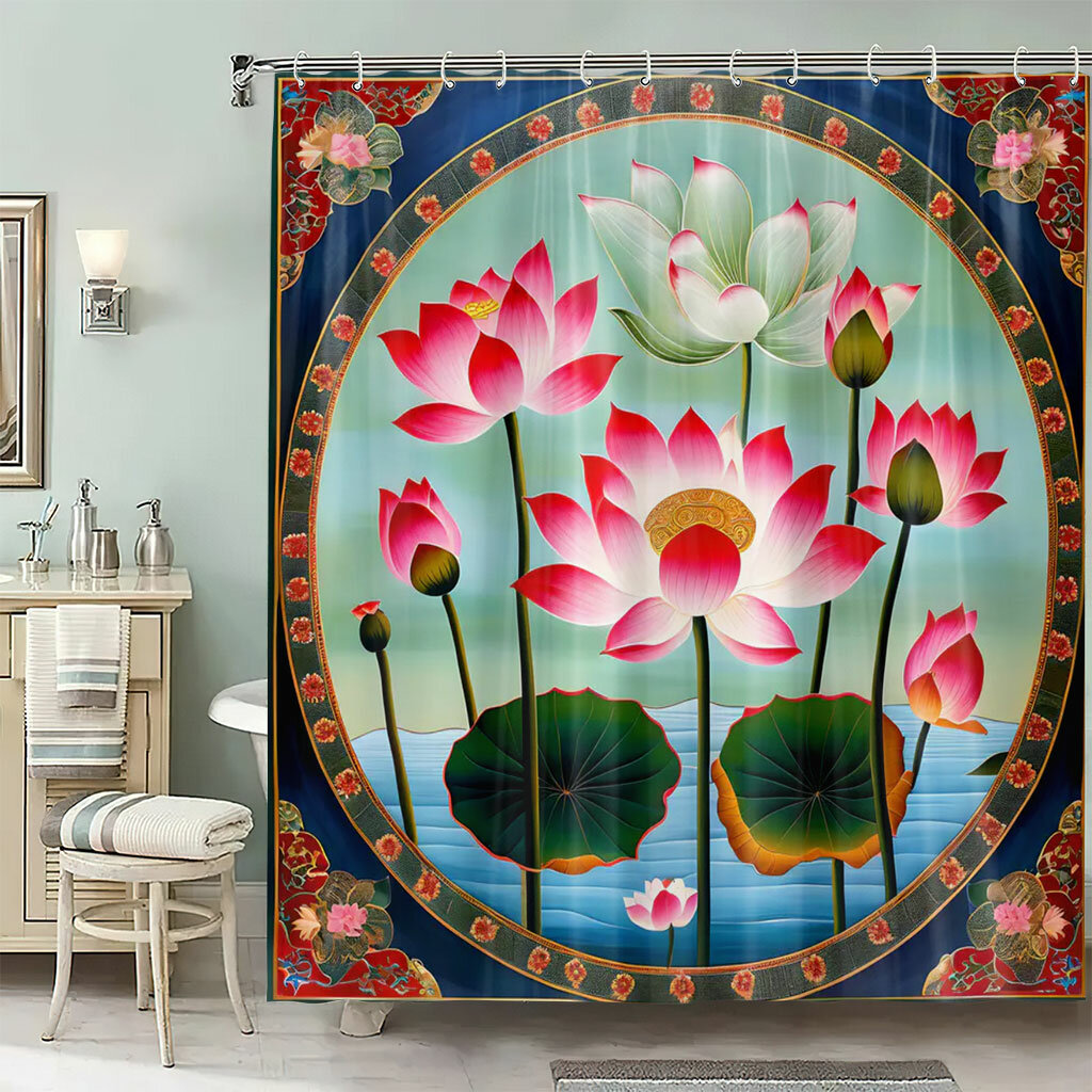 Штора Для Ванной Тканевая, Высота 180 См, Ширина 180 См, Высота 200 См, Ширина 200 См, усиленные Крючки, 12 Штук