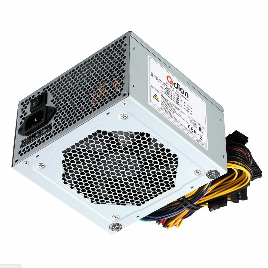 Блок питания FSP QD-450PNR (QD-450PNR) серый - ATX 20+4 пин, 4 pin + 4 pin CPU, 5 SATA, 1 x 6+2 pin PCI-E