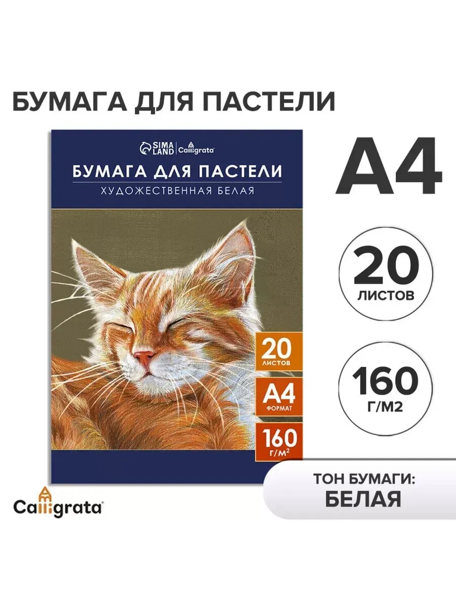 Бумага для пастели А4, 20 листов