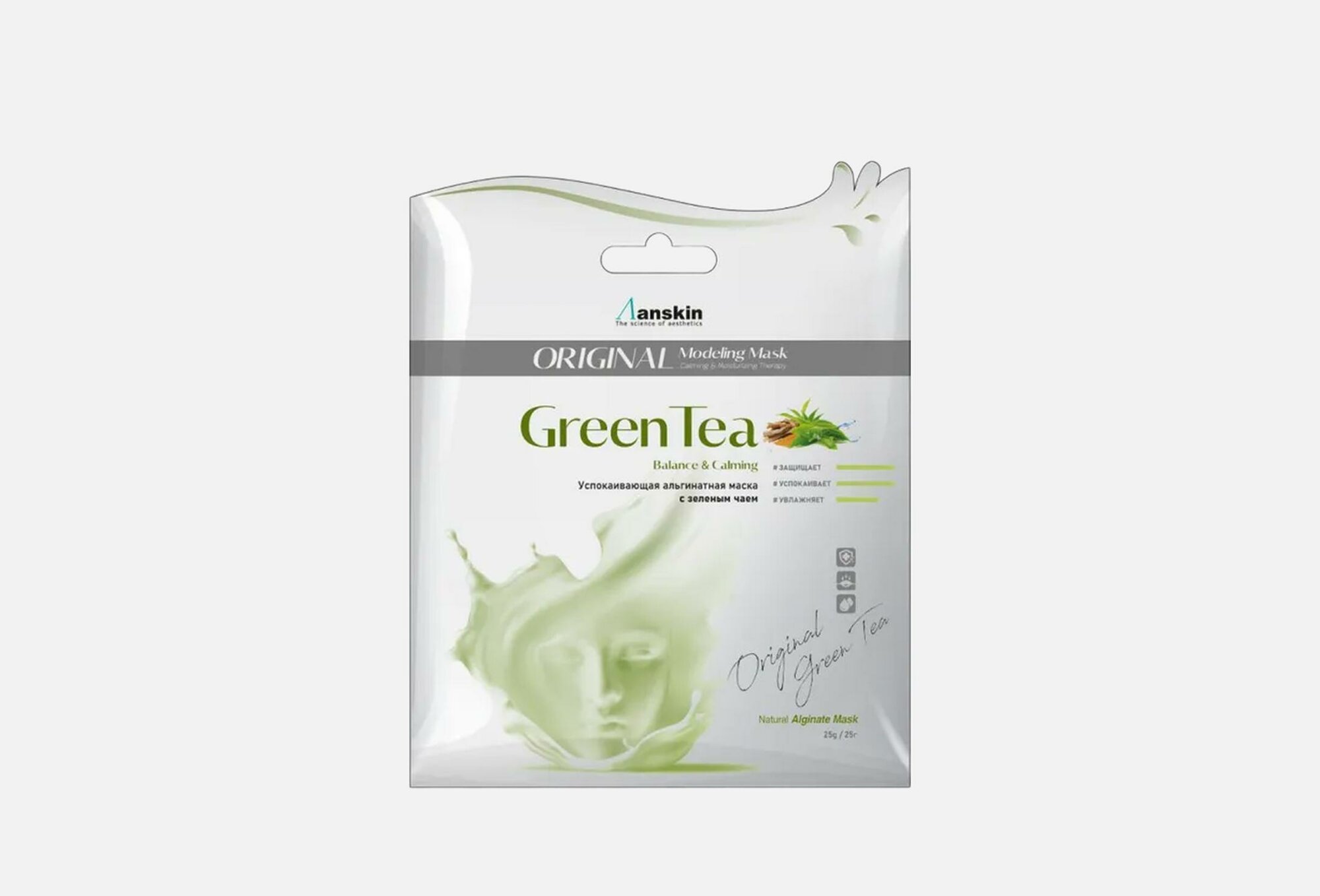 Альгинатная маска ANSKIN Green Tea Modeling Mask, Refill