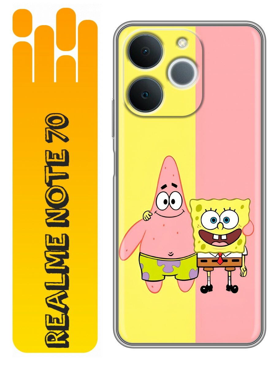 Чехол для Realme Note 70 с принтом Спанч боб (детский) (Реалме Ноут 70)