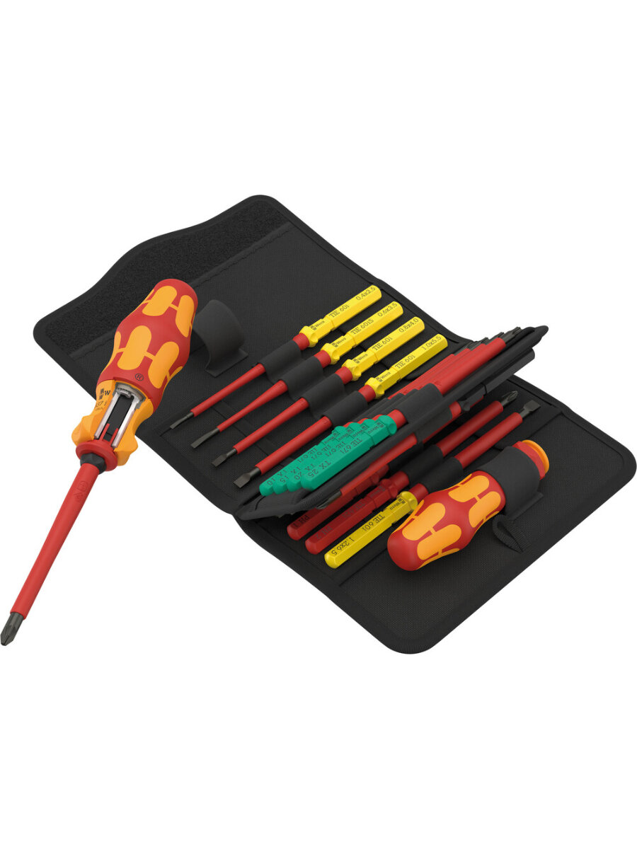Набор насадок с отвёрткой битодержателем c трещоткой, 17 пр. Kraftform Kompakt VDE 17 RA 1 Tool Finder