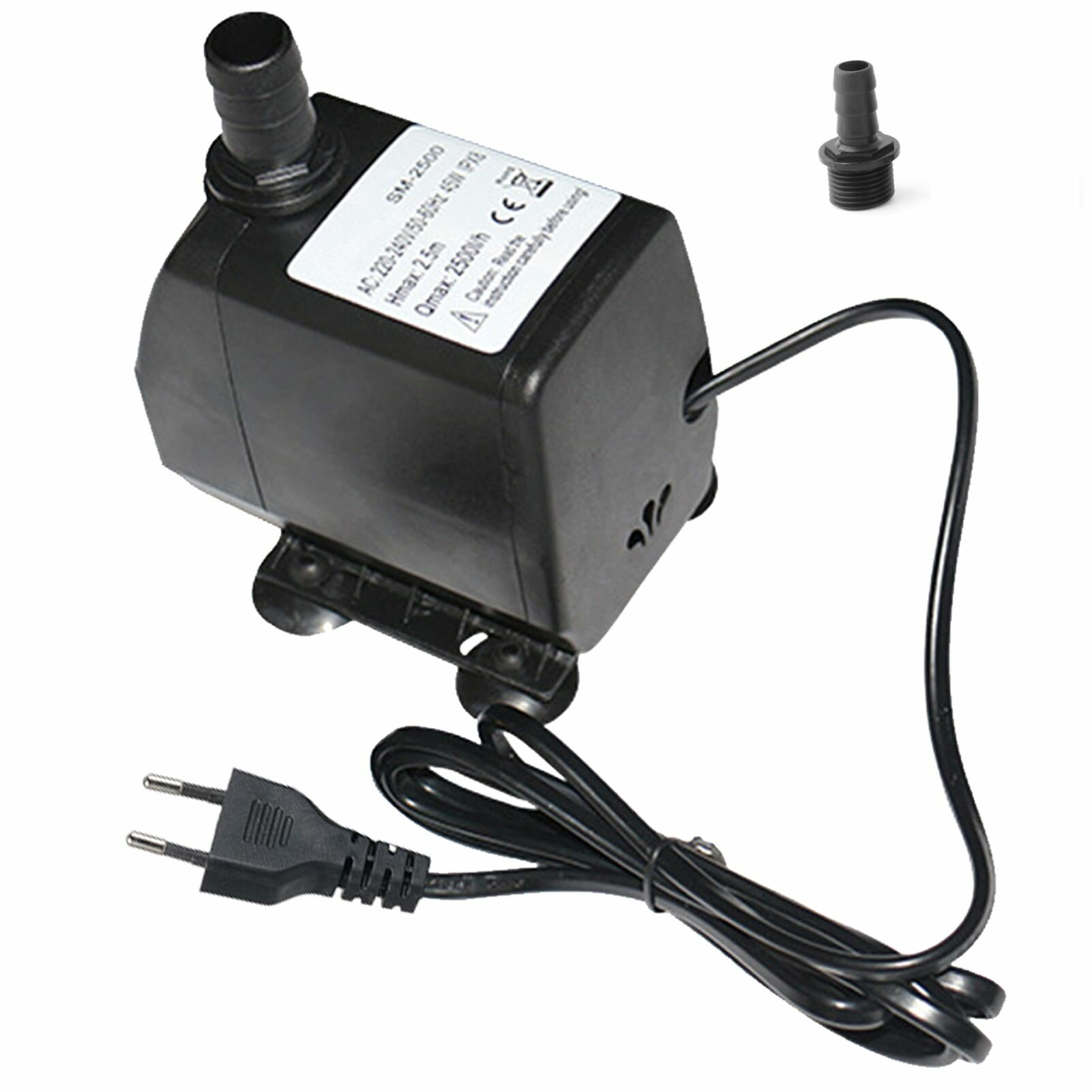 Погружной водяной насос мощностью 45 Вт, производительность 2500 л/ч, мини-фонтанный насос с высоким напором, бесшумный, для аквариумных рыбок, прудовых гидропонных систем