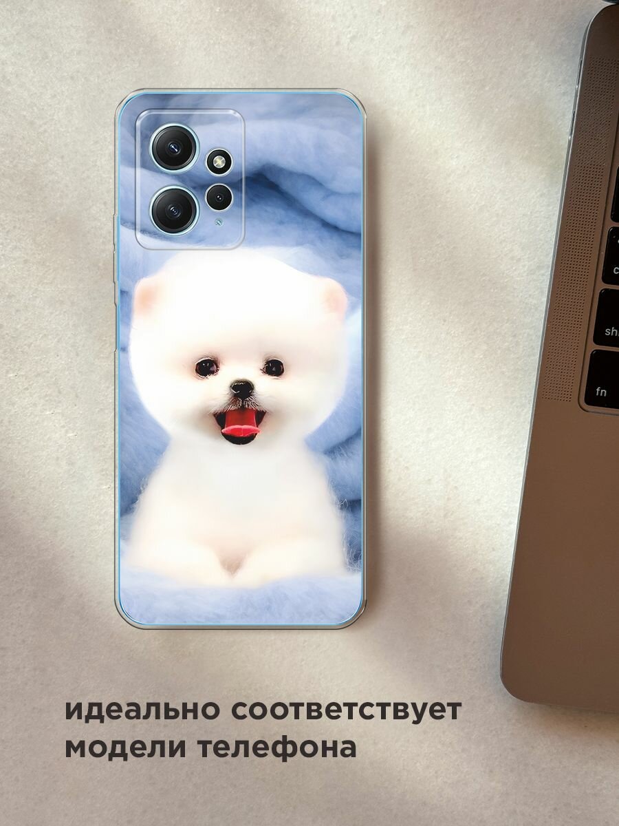 Чехол на Xiaomi Redmi Note 12 4G / Сяоми Редми Ноут 12 4G с принтом Белый пёсик — фото 1