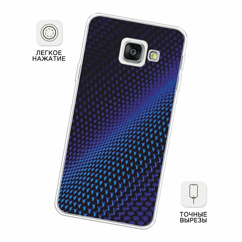 Чехол на Samsung Galaxy A3 2016 / Самсунг Галакси А3 2016 с принтом "Синий карбон" — фото 1
