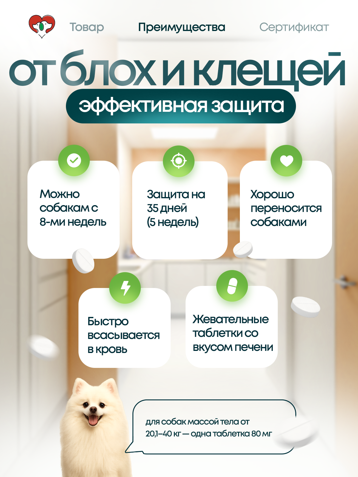 Симпарика 80мг 20-40кг (срок годности 31.01.2028) — фото 1