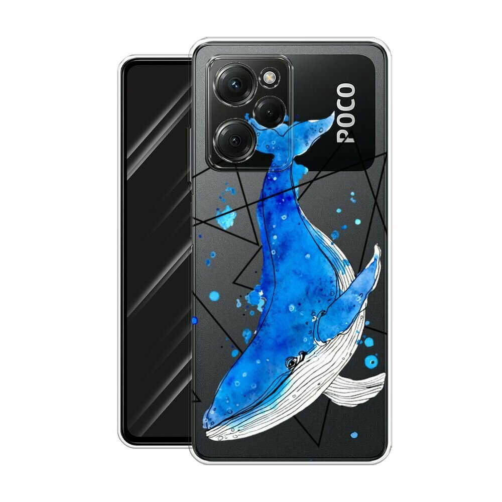 Чехол на Xiaomi Poco X5 Pro 5G / Сяоми Поко X5 Про 5G с принтом "Кит графика", прозрачный — фото 1