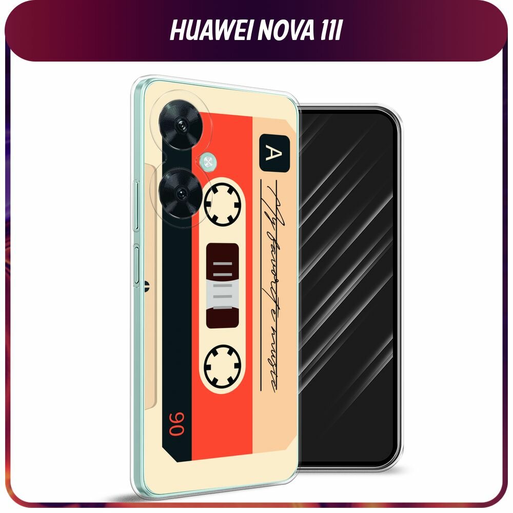 Чехол на Huawei Nova 11i / Хуавей Нова 11i с принтом "Бежевая кассета"