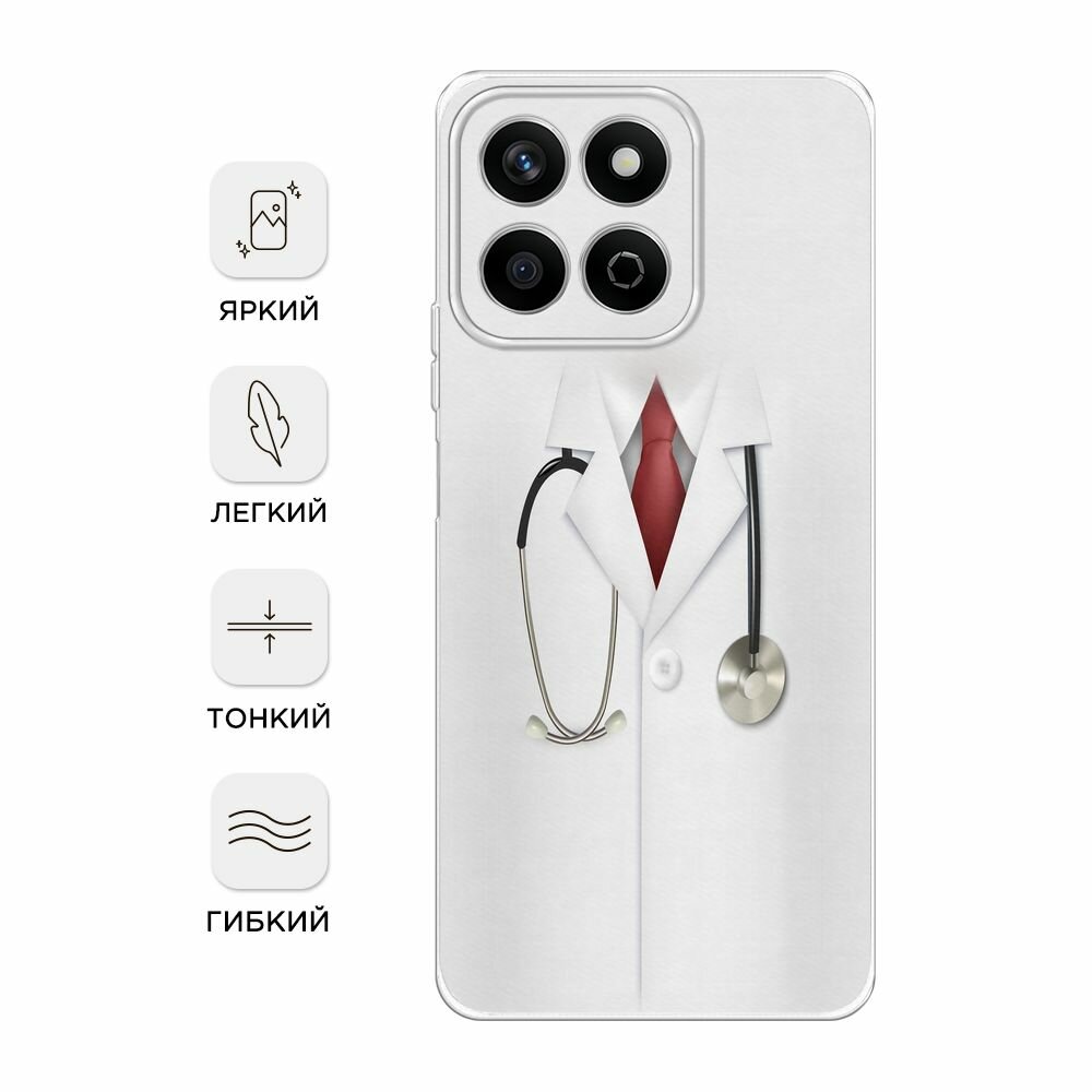 Силиконовый чехол на Honor X7c / Хонор X7c с принтом "Халат врача" — фото 1