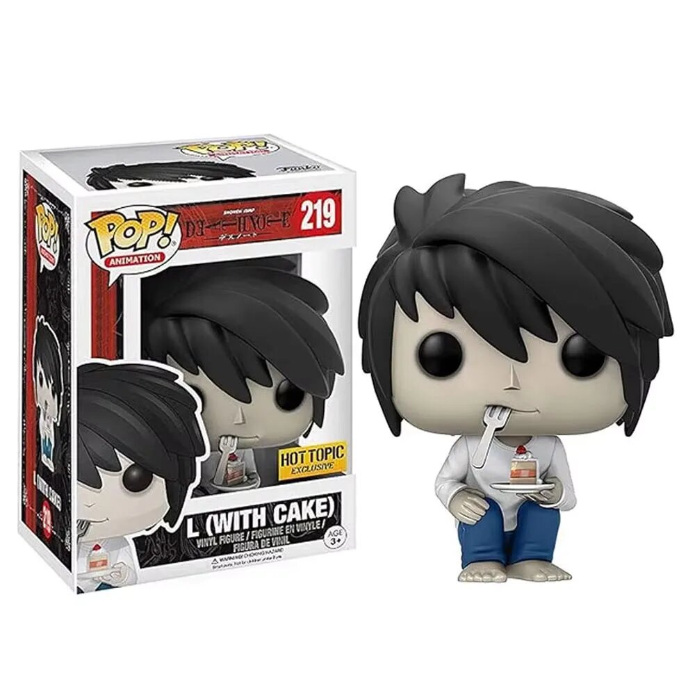 Funko Pop Animation Death Note L (с тортом) # Эксклюзивная виниловая фигурка 219, игрушки, подарки для детей, фигурки аниме, домашний декор, with box, Унисекс