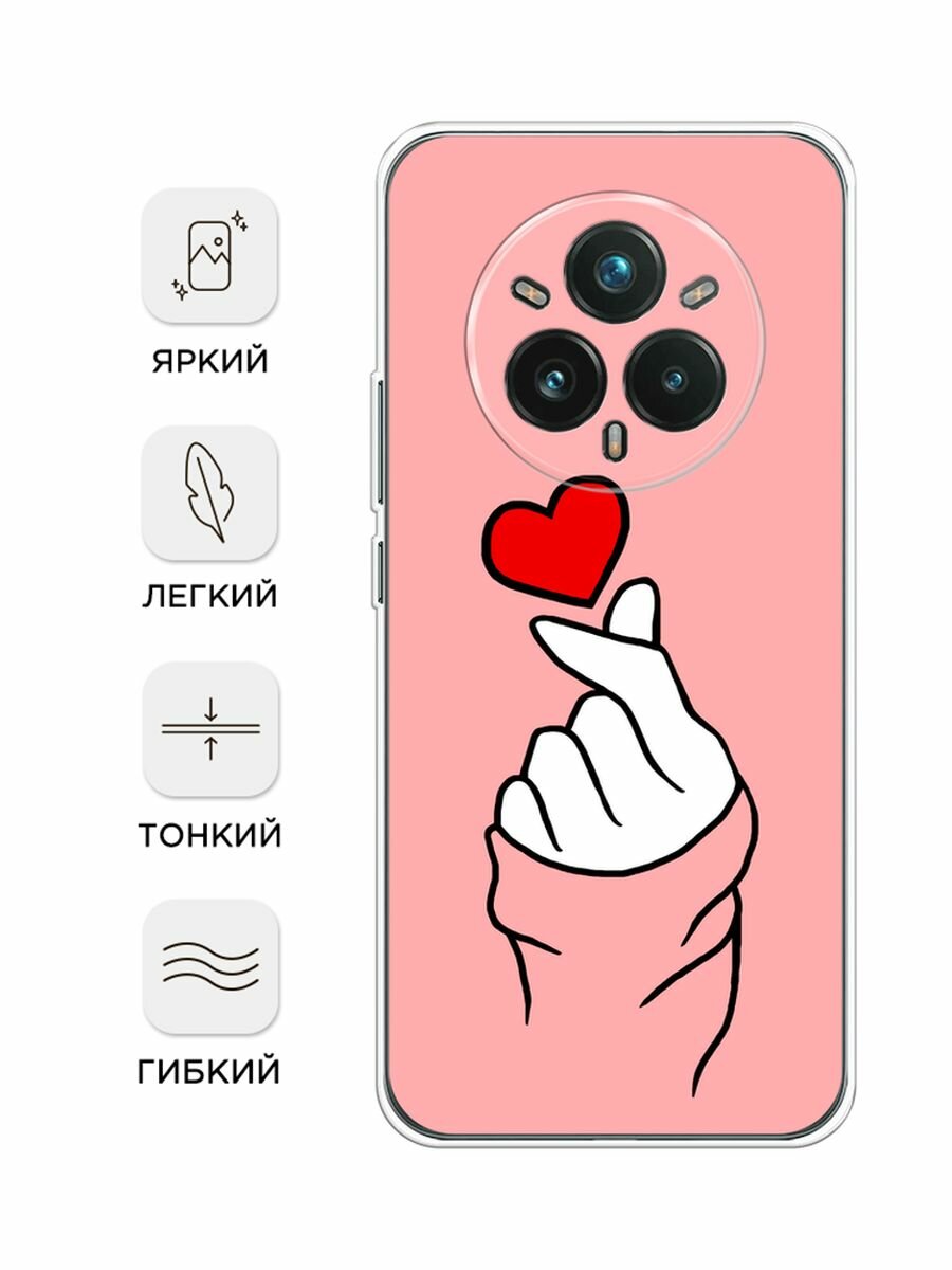 Чехол на Realme 14 Pro / Реалми 14 Про с принтом "Милое сердечко" — фото 1