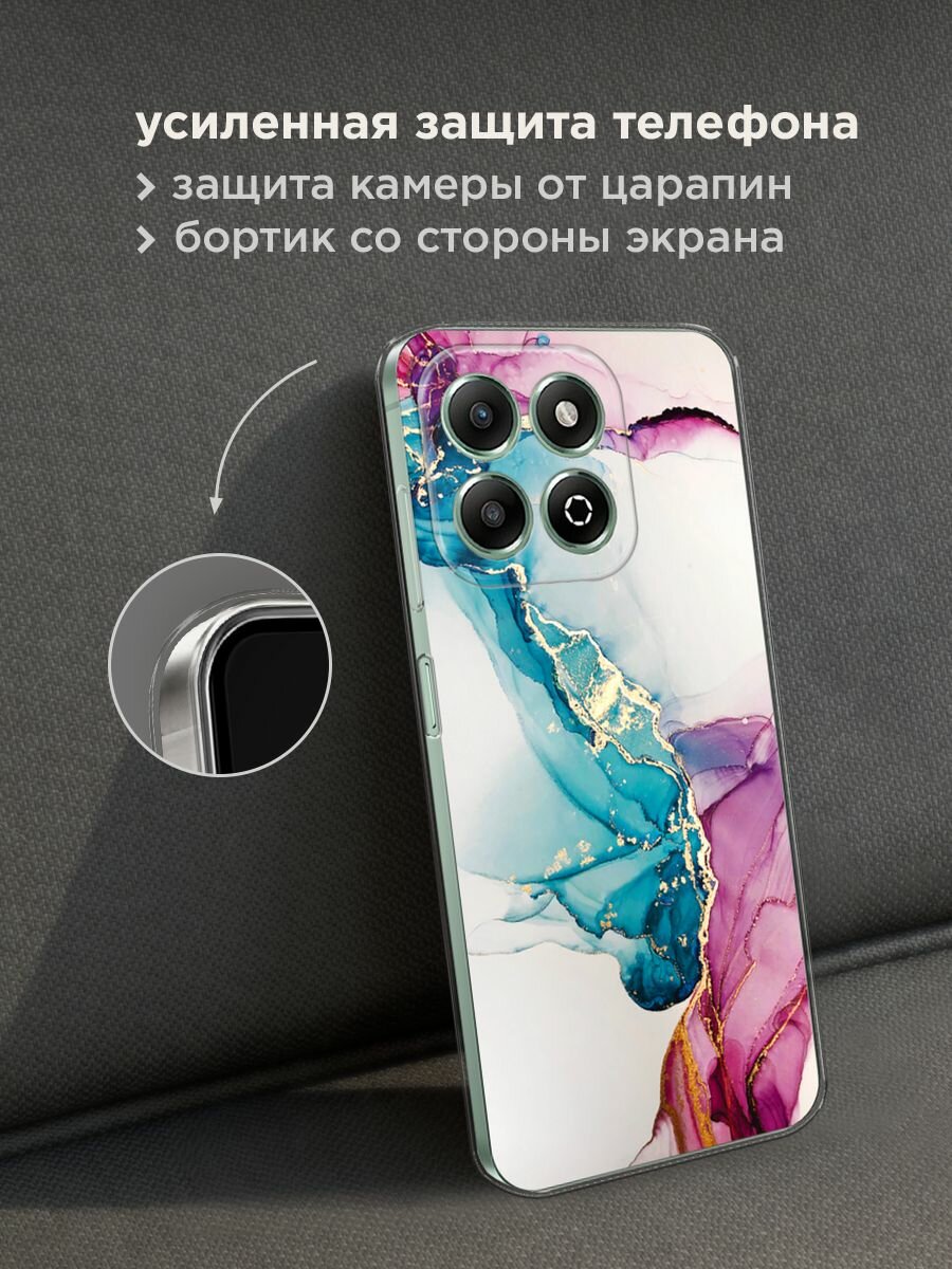 Чехол на Honor X6b / Хонор X6b с принтом "Розовые разводы рисунок" — фото 1