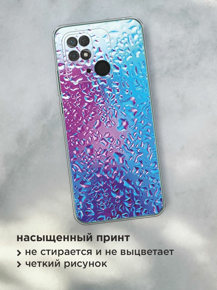 Чехол на Xiaomi Redmi 10C / Сяоми Редми 10C с принтом "Капли на стекле" — фото 1