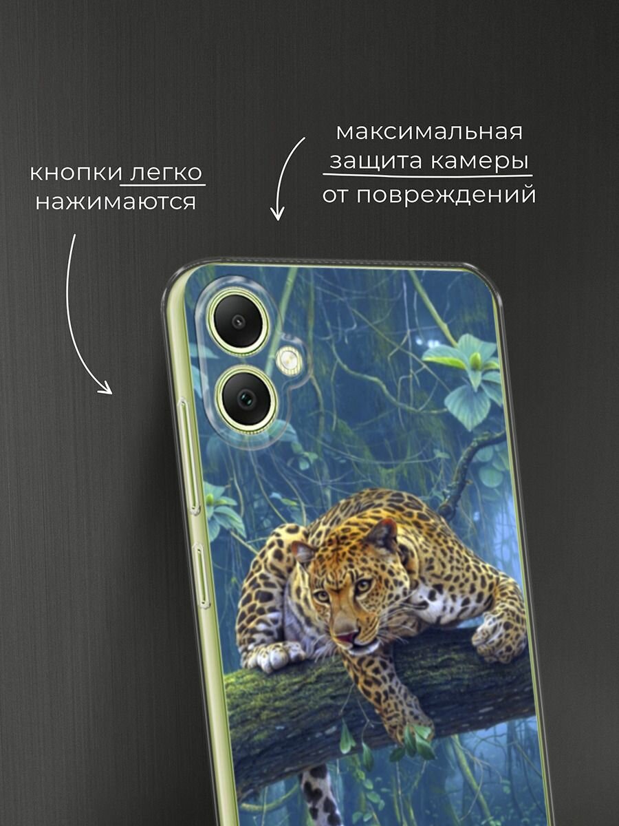 Чехол на Samsung Galaxy A05 / Самсунг Галакси A05 с принтом "Леопард охотник" — фото 1