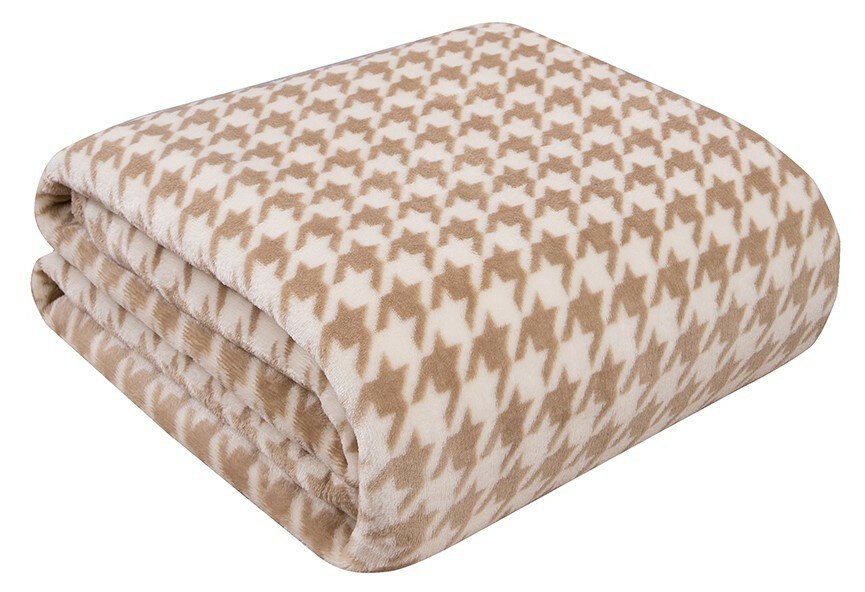 Плед Tessolo Home Пье-де-Пуль микровелюр бежевый, 150 x 200см (1 шт)